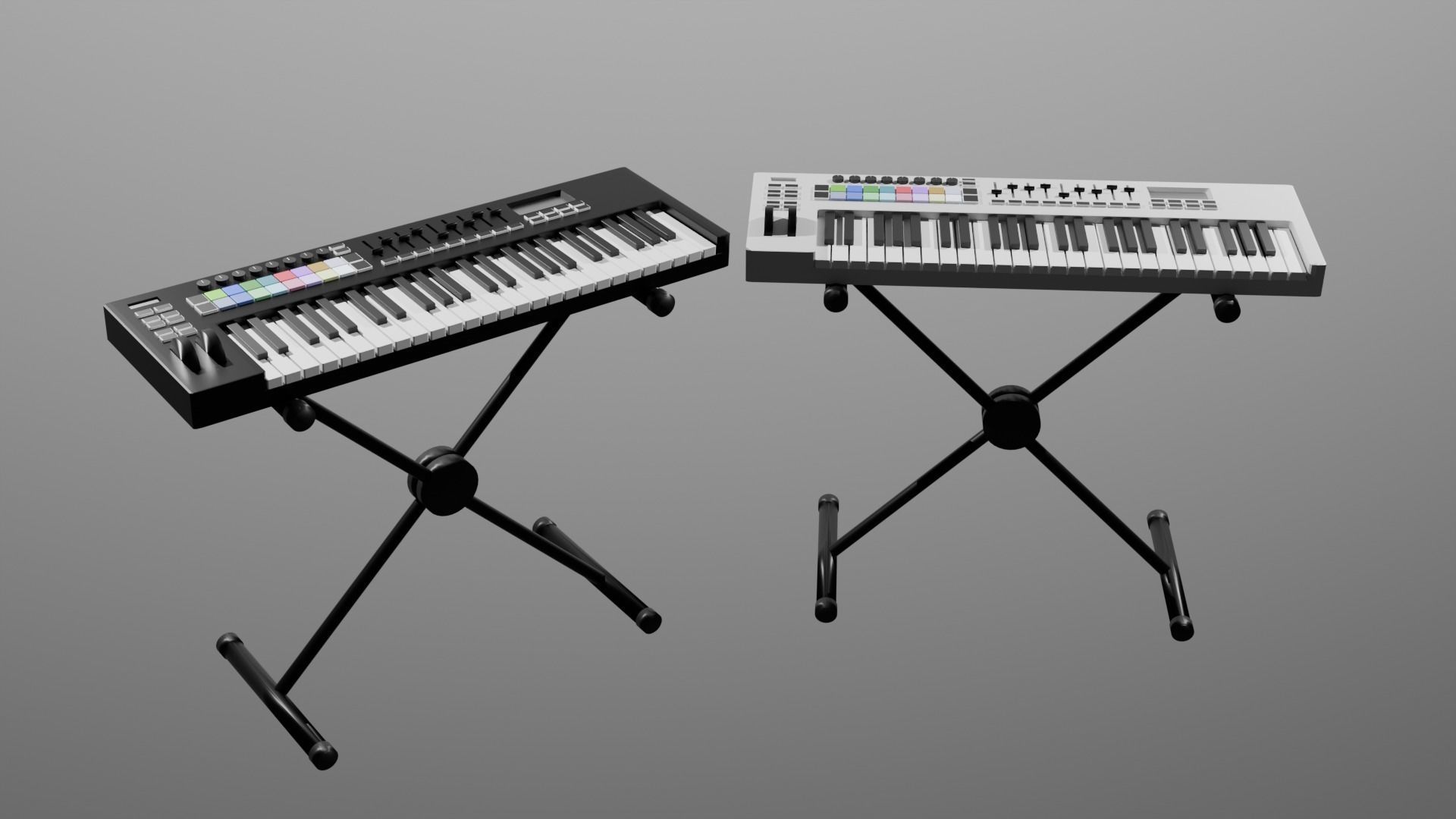 Music keyboard free 3D model | CGTrader