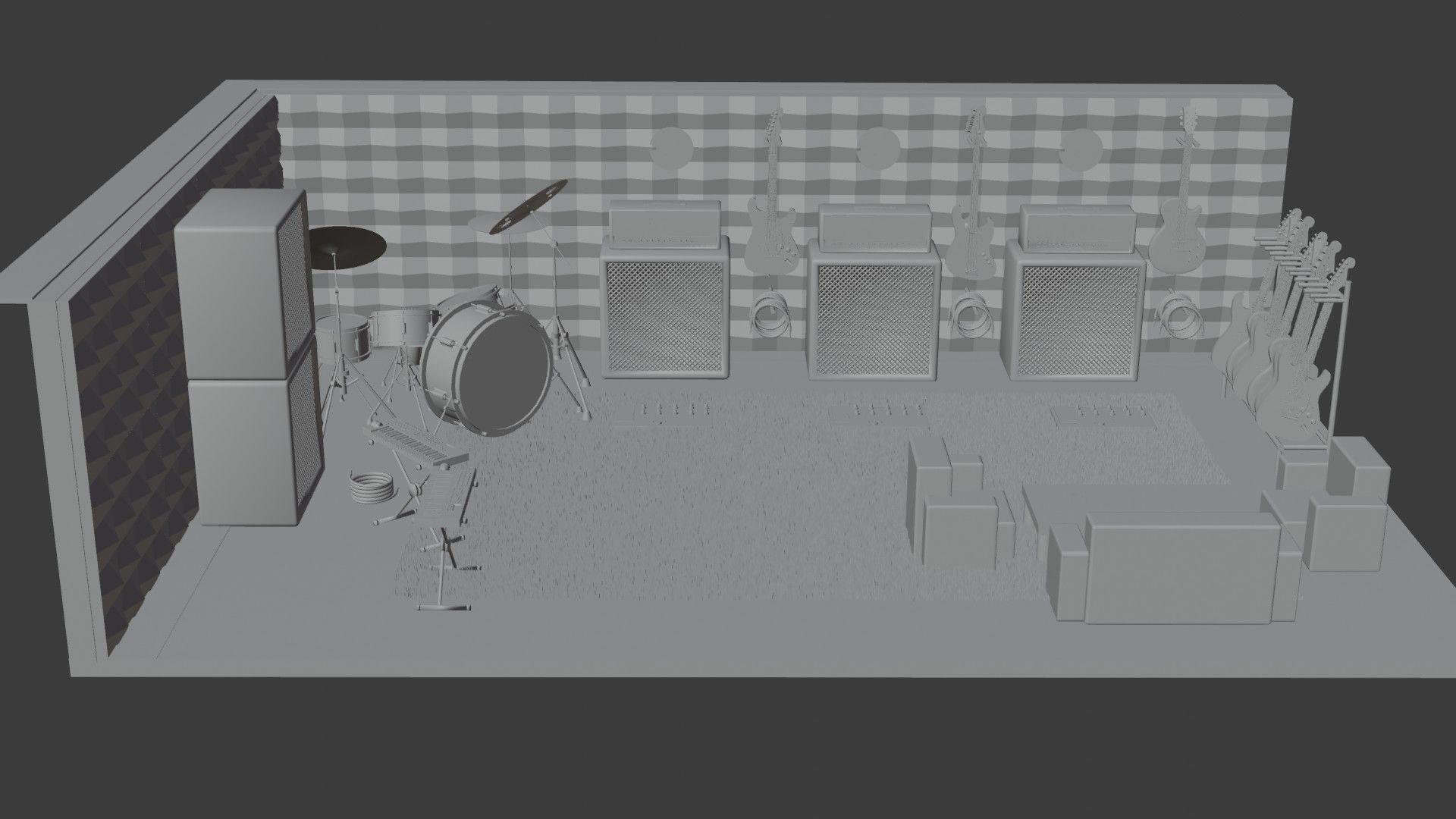 Music studio free 3D model | CGTrader