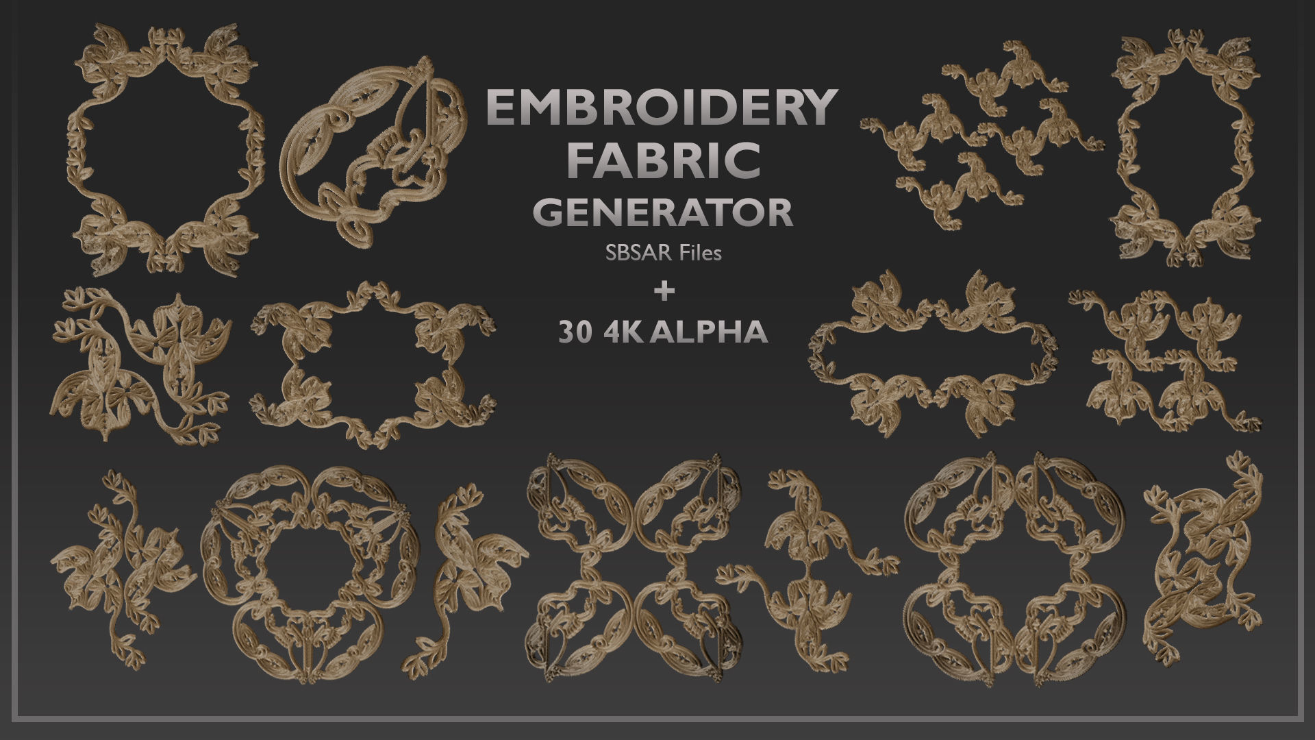 Embroidery Fabric Texture Generator - 30 4K Alphas - Vol01 Texture ...