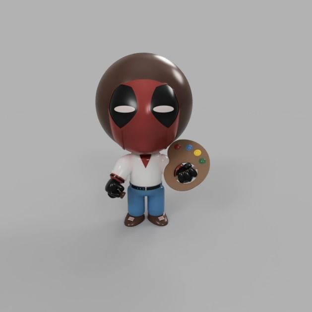 Marvel Comics Mini Deadpool Bob Ross Wade Wilson 3D model | CGTrader