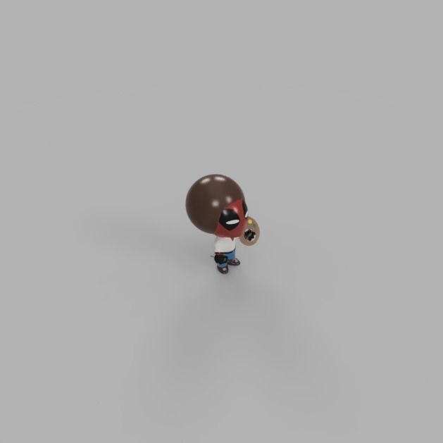 Marvel Comics Mini Deadpool Bob Ross Wade Wilson 3D model | CGTrader