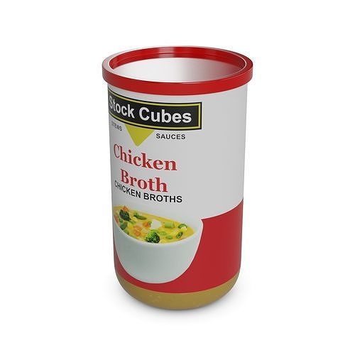 Broths and stock cubes Chicken Broth 3D model | CGTrader