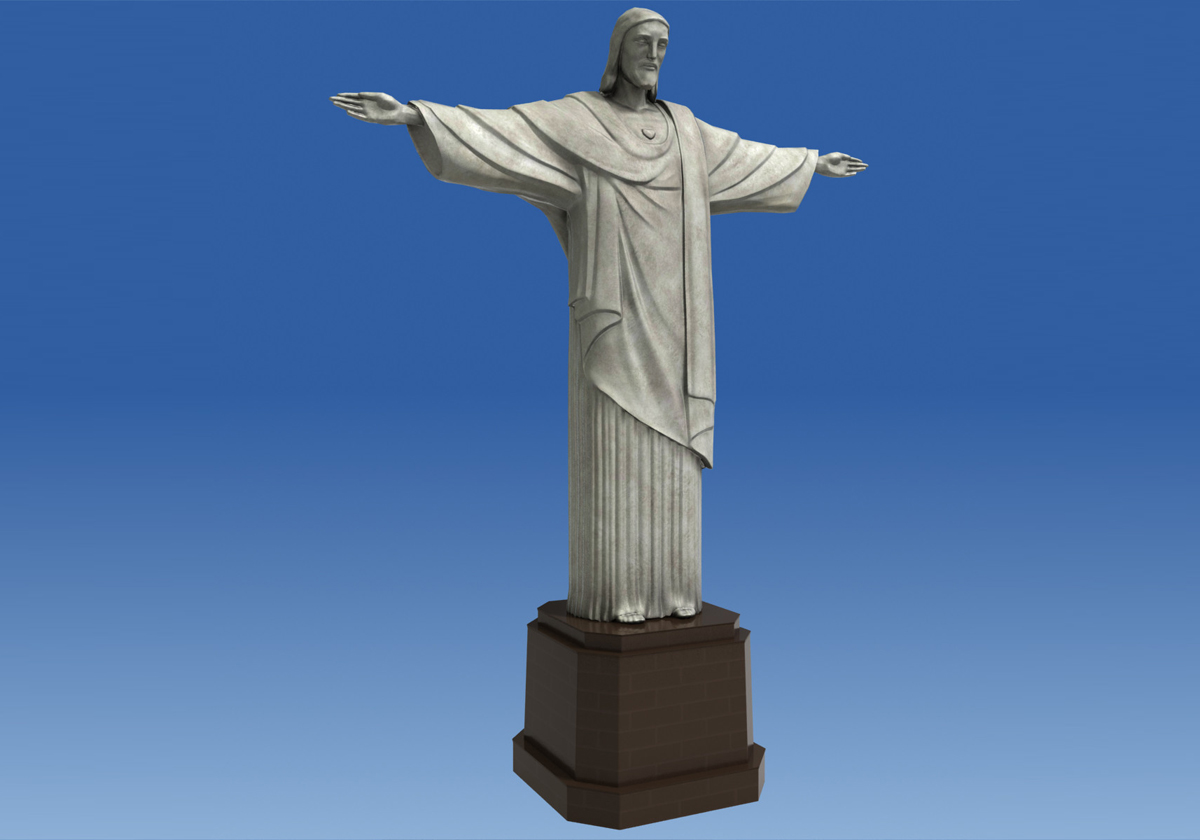 Realistic Christ Redeemer Statue 3D 3D model 3D printable | CGTrader