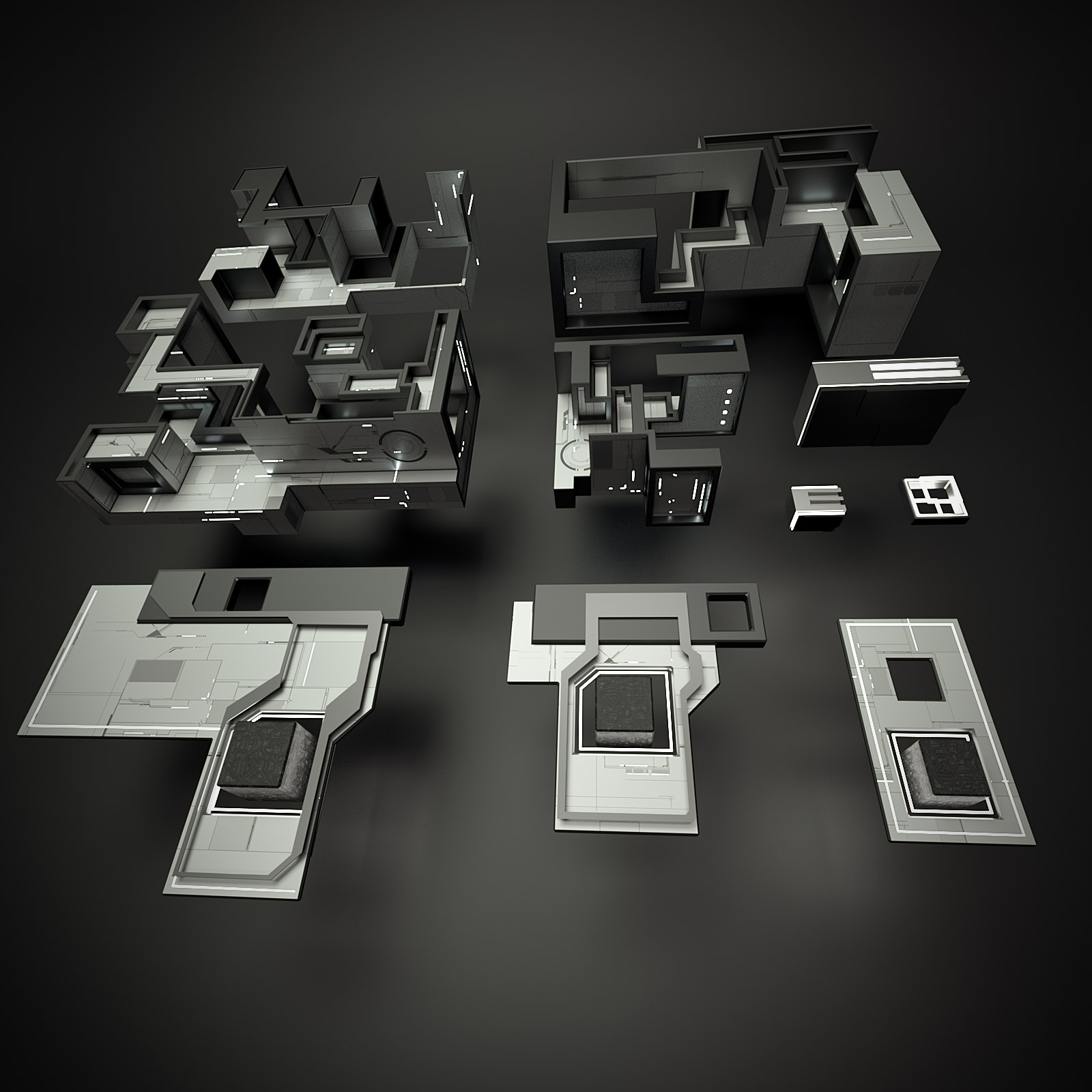 3D model Tech boxes-TB1 kit VR / AR / low-poly | CGTrader