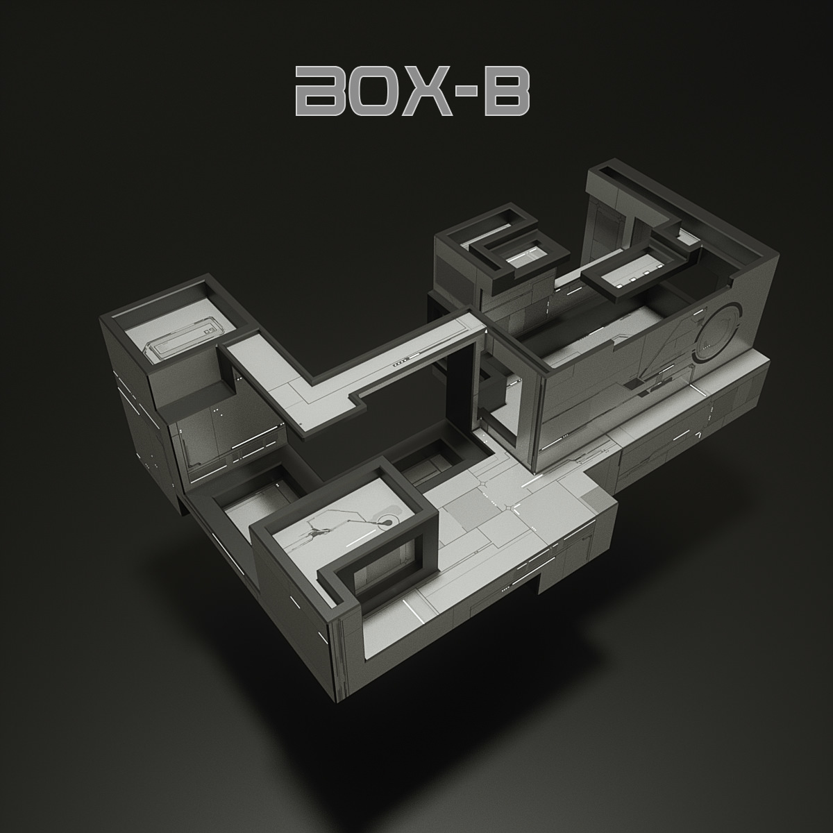 3D model Tech boxes-TB1 kit VR / AR / low-poly | CGTrader