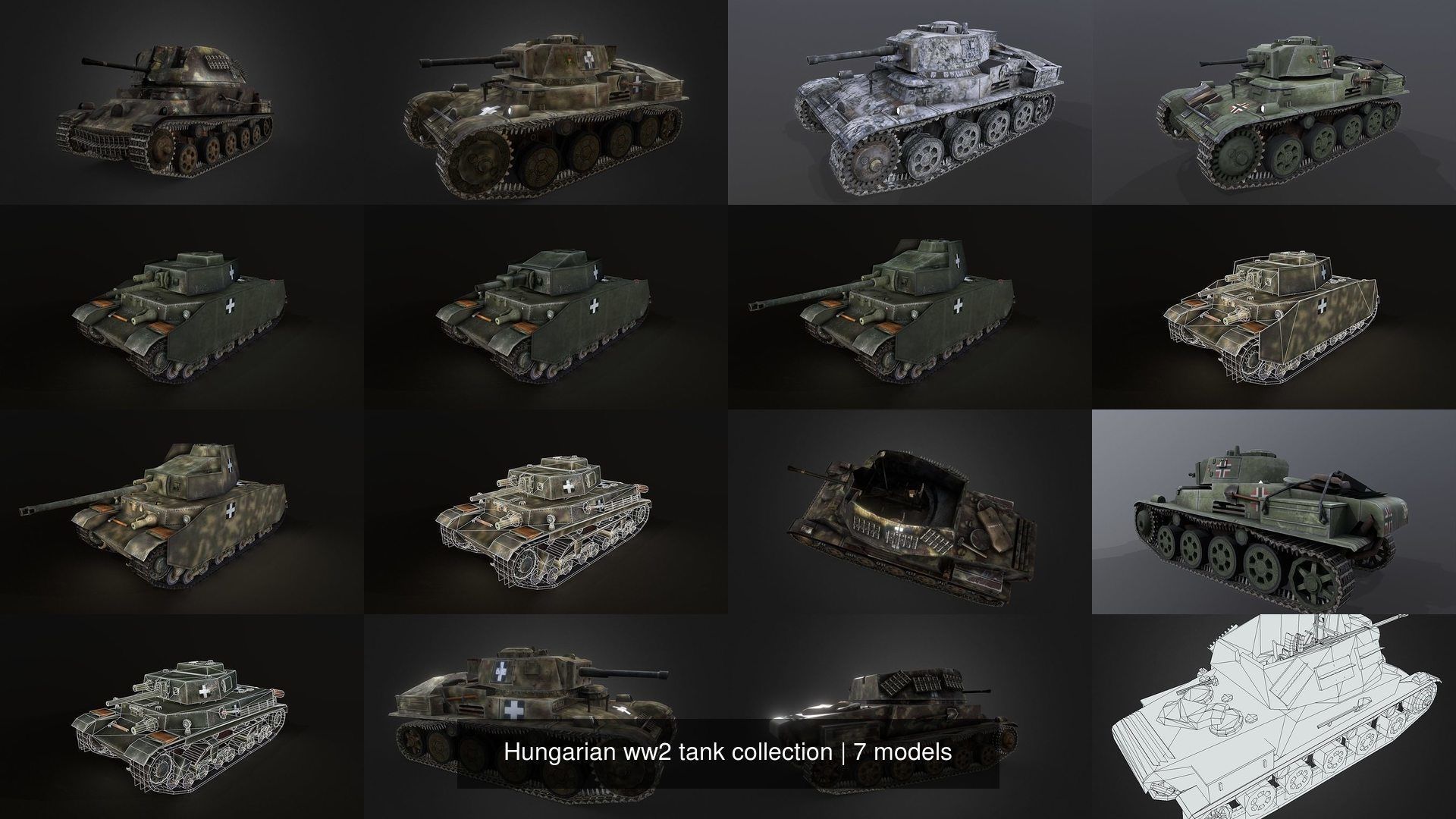 Hungarian ww2 tank collection VR / AR / low-poly | CGTrader