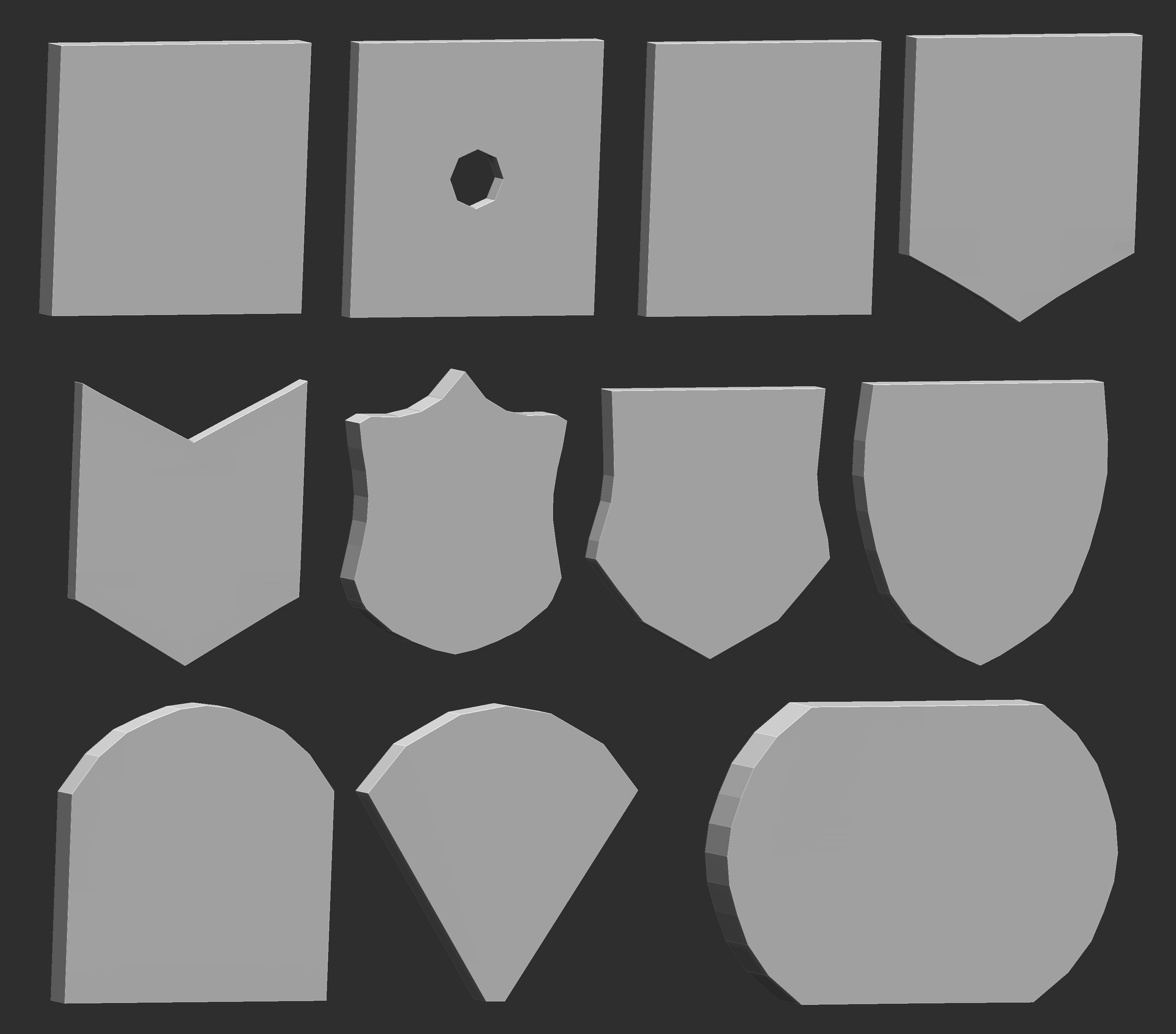 100 low poly primitive geometric base mesh shapes imm Zbrush set free ...