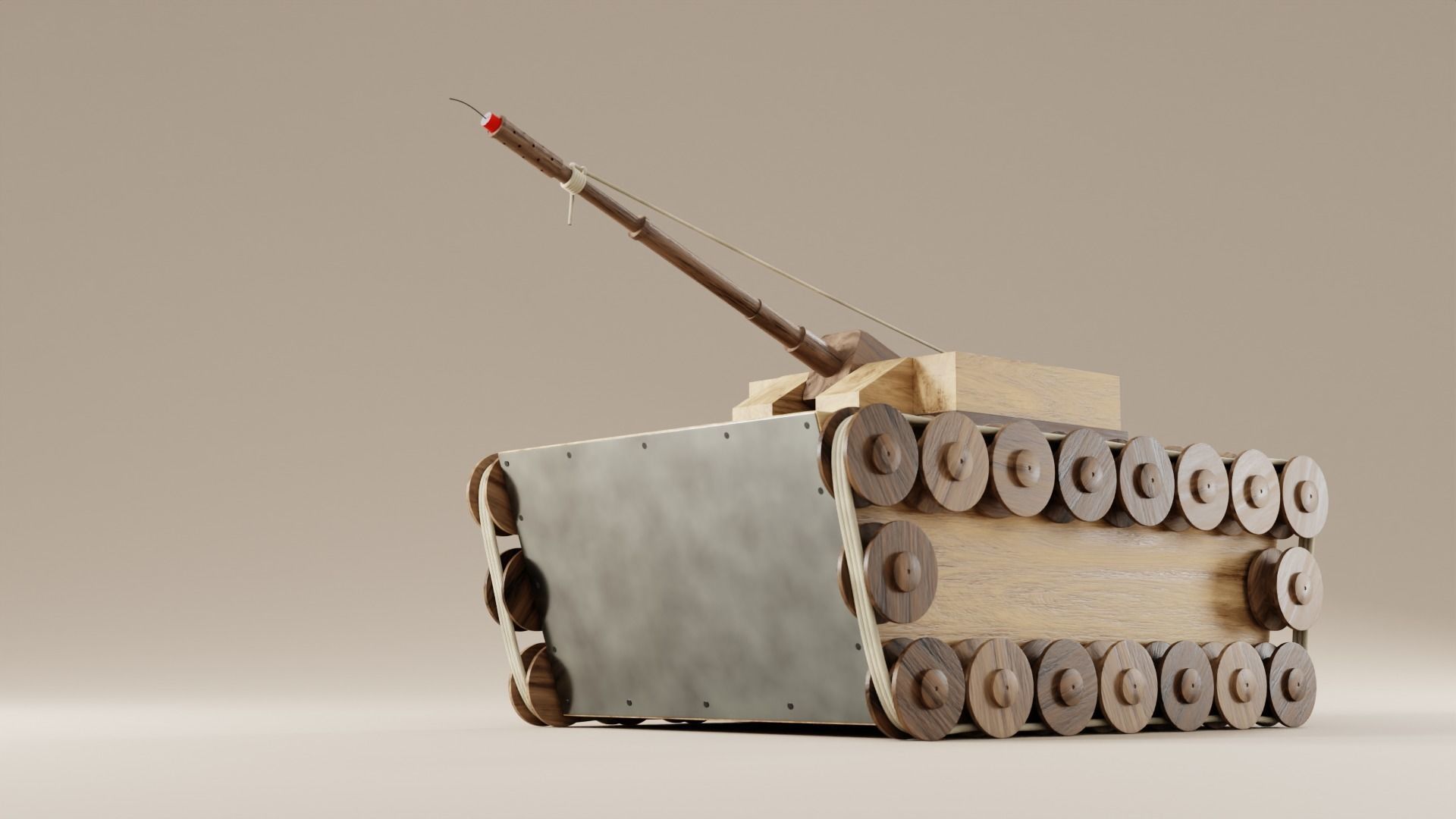3D model Wooden Toy Tank - Blender 3D Model VR / AR / low-poly | CGTrader