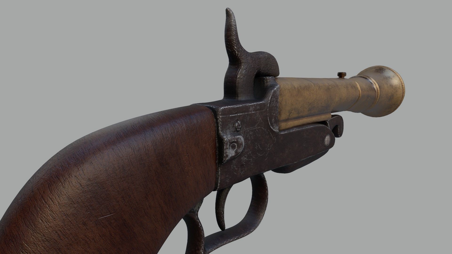 3D model Hammer Pinfire Blunderbuss Pistol VR / AR / low-poly | CGTrader