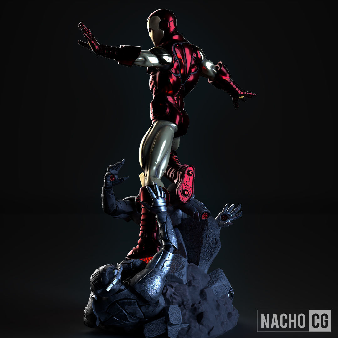 Fan Art - Classic Iron Man - Statue 3D model 3D printable | CGTrader
