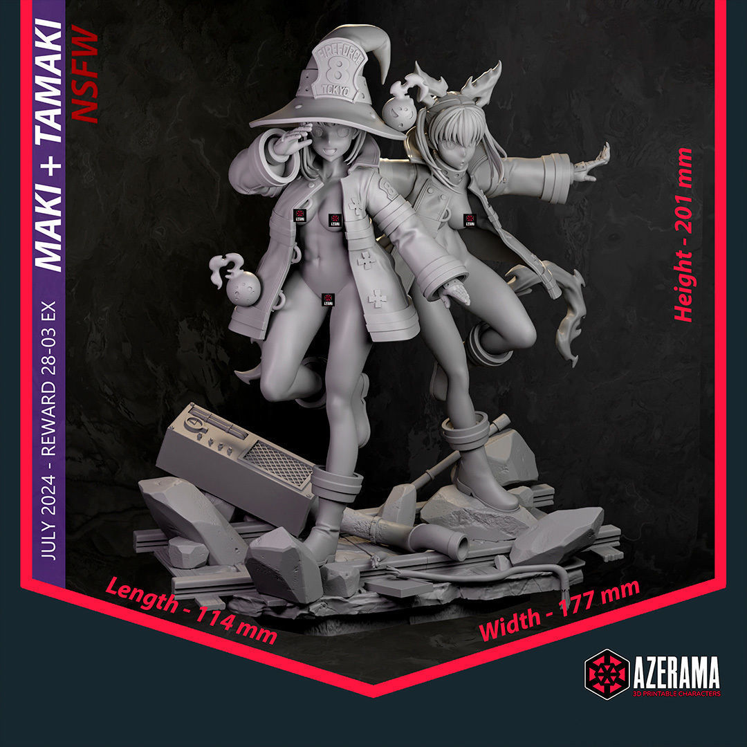 Maki and Tamaki NSFW STL Ready for 3D Printing 3D model 3D printable | CGTrader