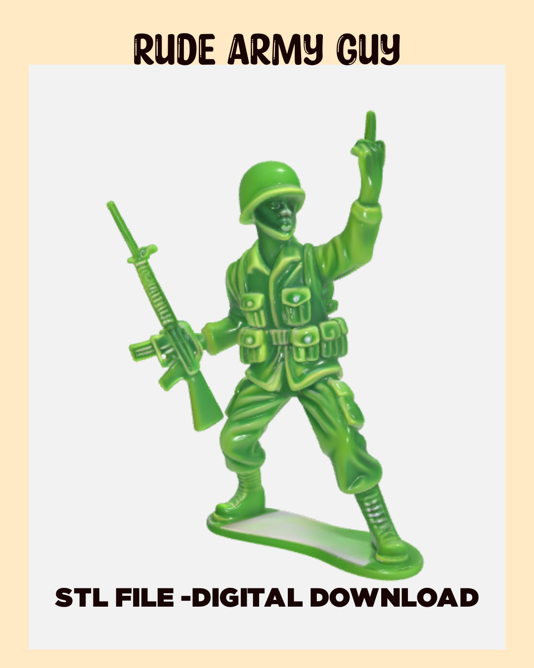 Rude Army Men Bundle Plastic army men Middle Finger 3D model 3D ...
