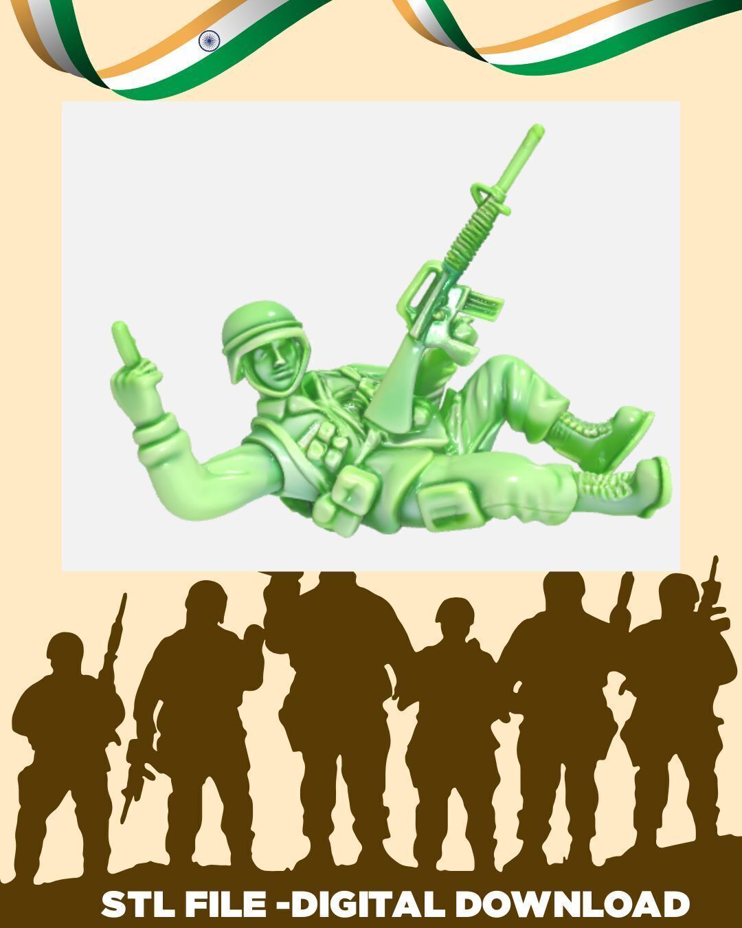 Rude Army Men Bundle Plastic army men Middle Finger 3D model 3D ...