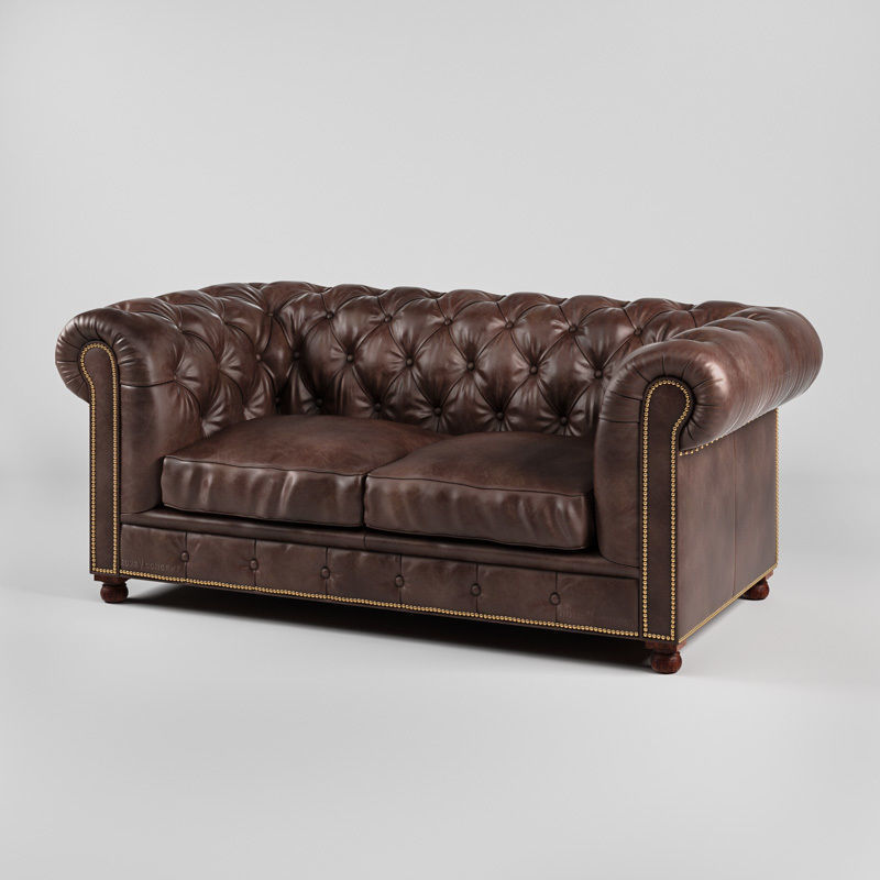 Chesterfield Traditional Tufted Classic Sofa Set 3D model | CGTrader