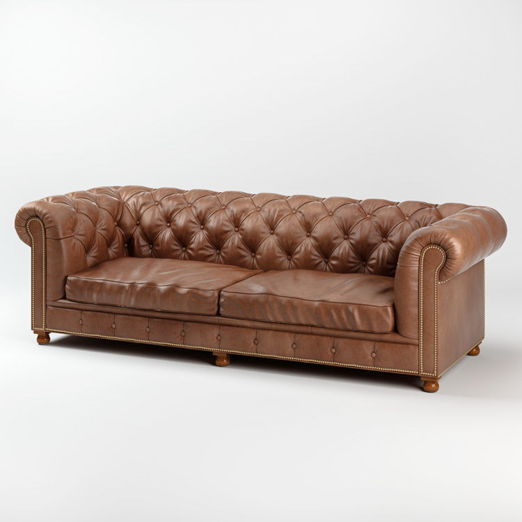 Chesterfield Traditional Tufted Classic Sofa Set 3D model | CGTrader