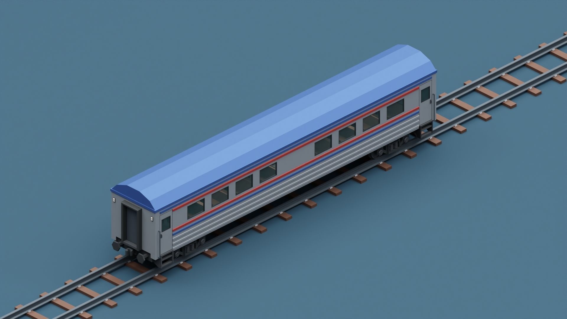 3D model Stylized Train and Railroad Wagons VR / AR / low-poly | CGTrader