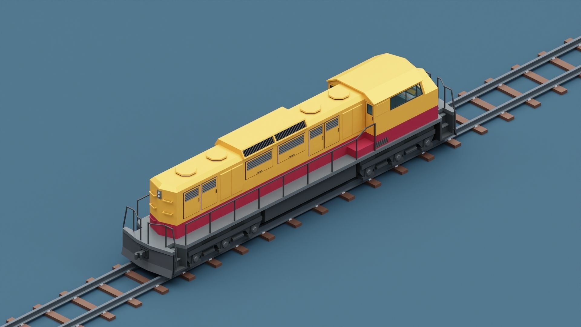 3D model Stylized Train and Railroad Wagons VR / AR / low-poly | CGTrader