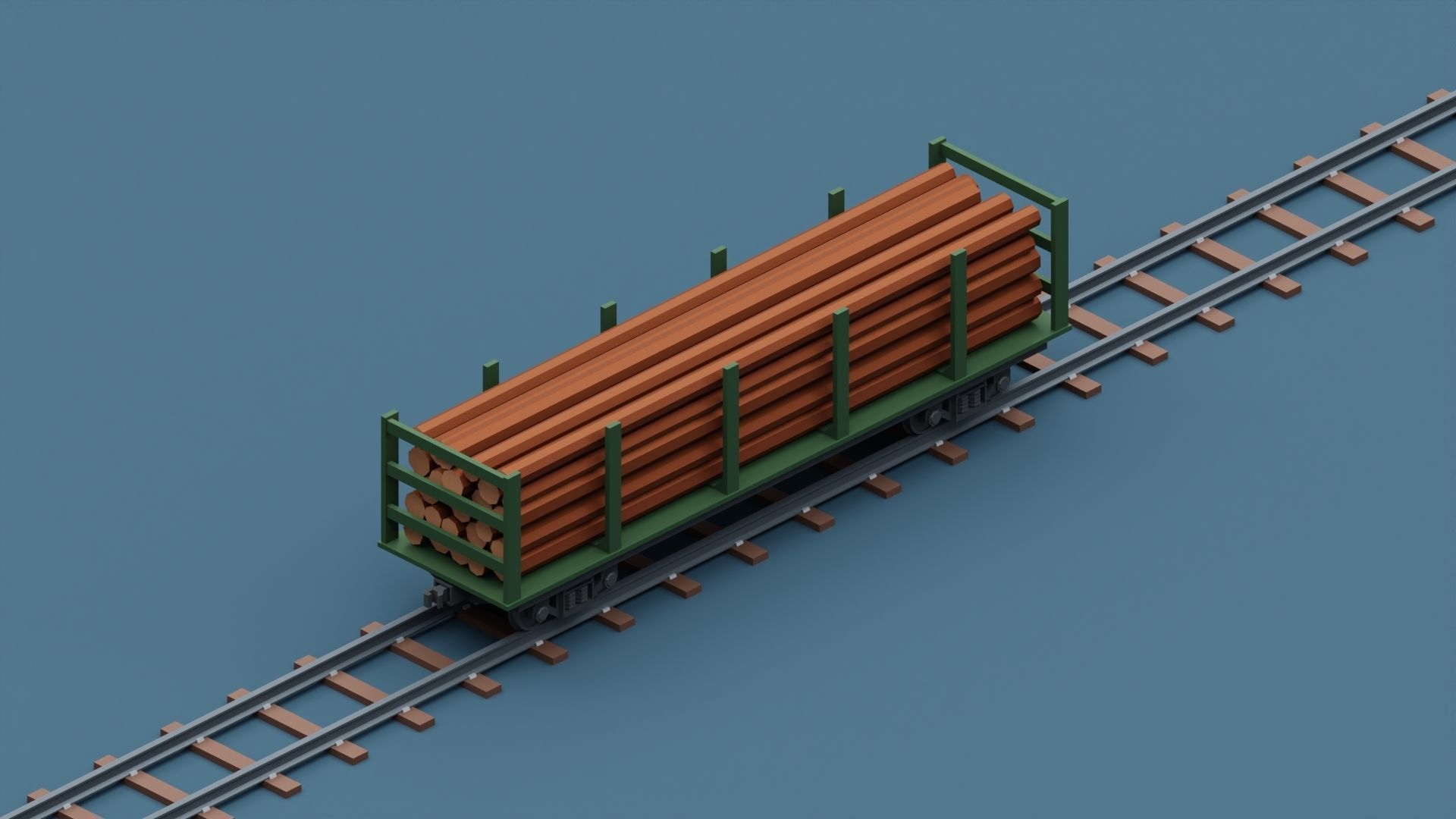 3D model Stylized Train and Railroad Wagons VR / AR / low-poly | CGTrader