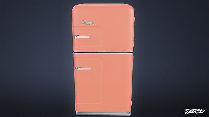 3D model MIDCENTURY - Refrigerator 01 - LOW POLY VR / AR / low-poly ...