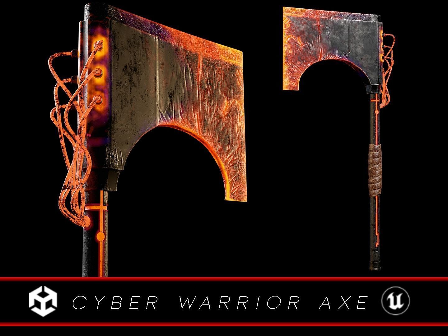 3D model Cyber Warrior Axe VR / AR / low-poly | CGTrader
