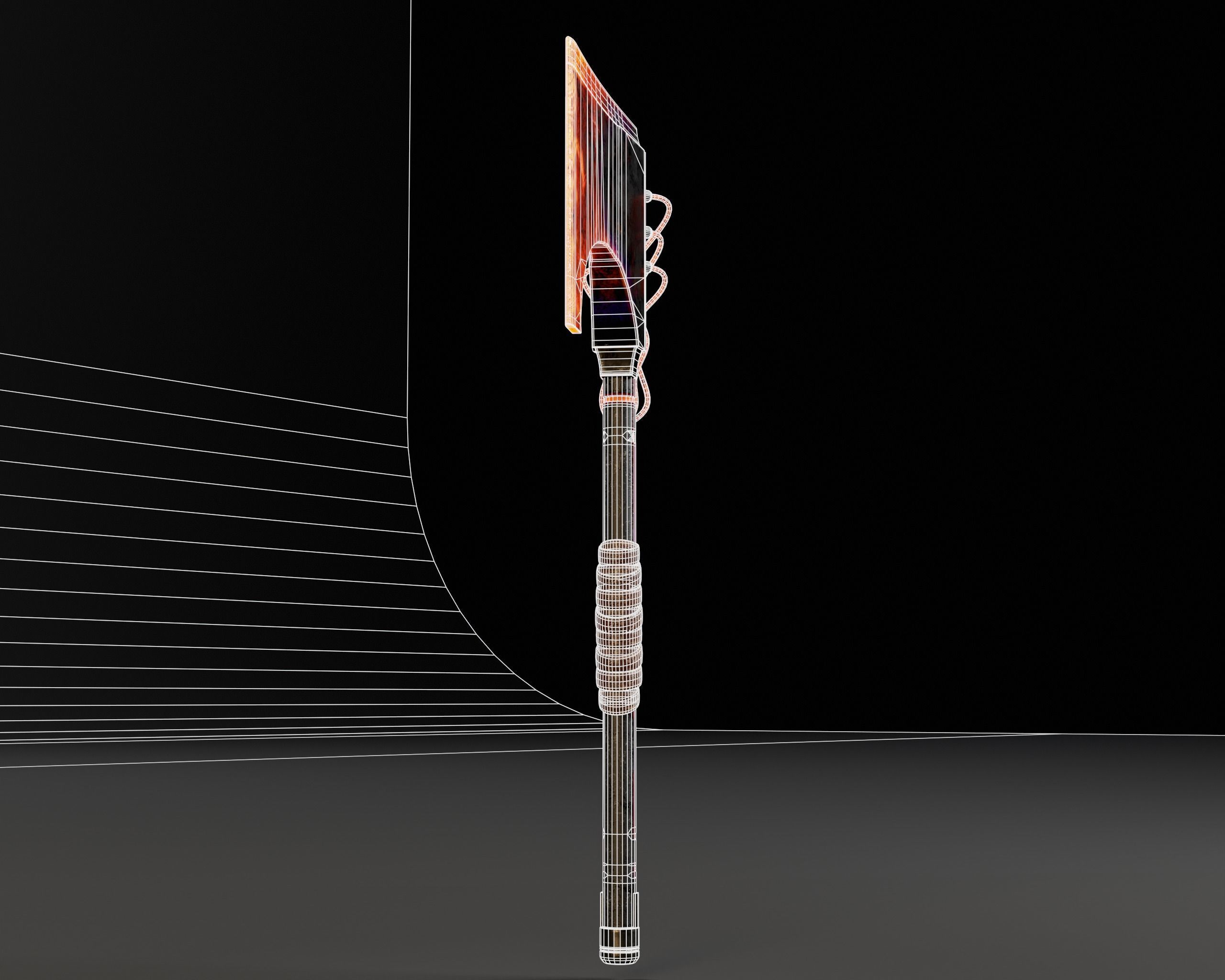 3D model Cyber Warrior Axe VR / AR / low-poly | CGTrader