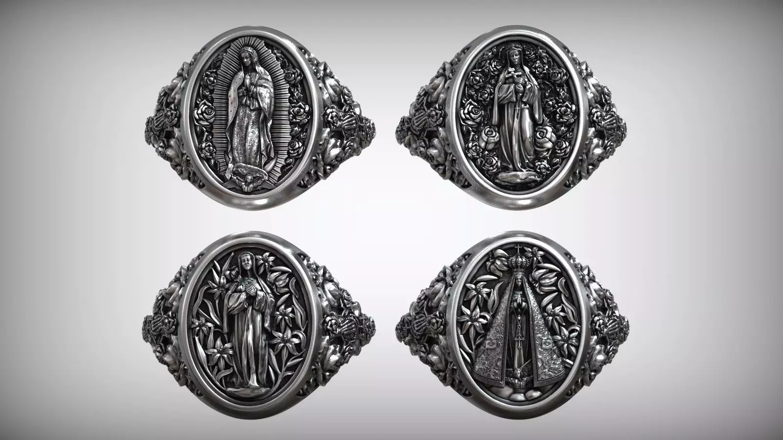 Nossa Senhora Aparecida y Guadalupe y Mariana y Rosa de Lima 3D Model ...