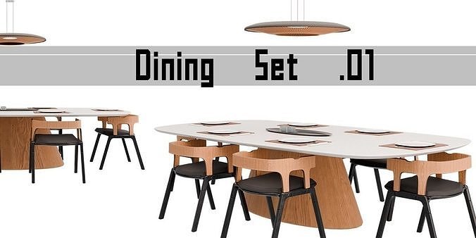 Dining Set free 3D model | CGTrader