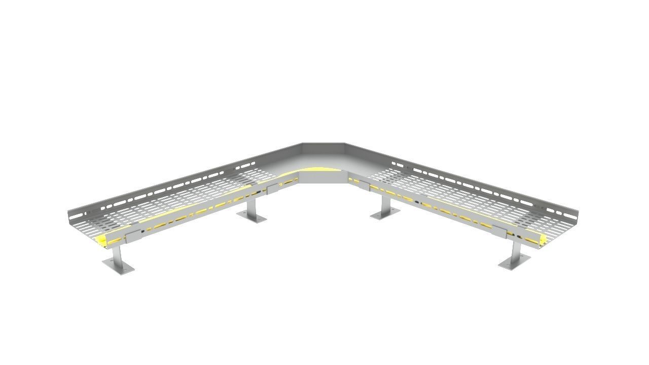 Cable Tray with Ceiling Support and Floor Pedestal free 3D model | CGTrader
