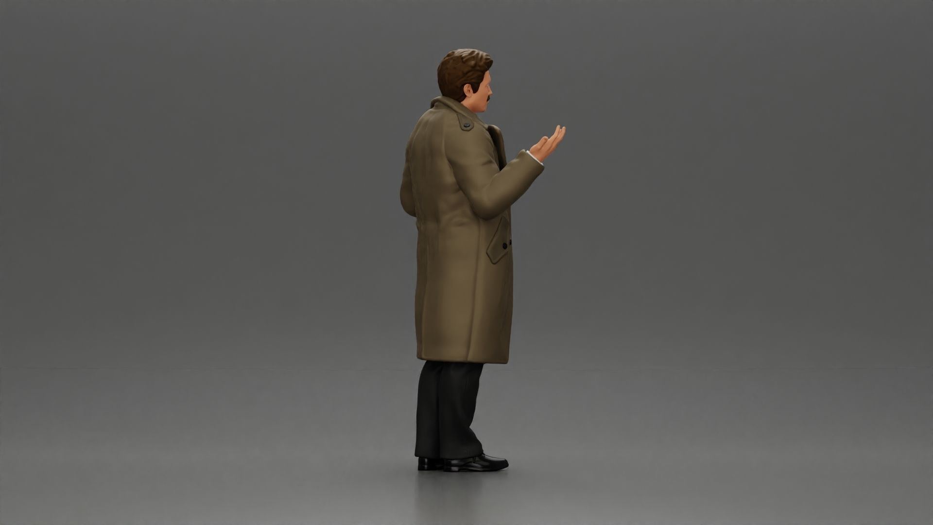 police detective in a coat standing with hands wide open 3D model 3D ...