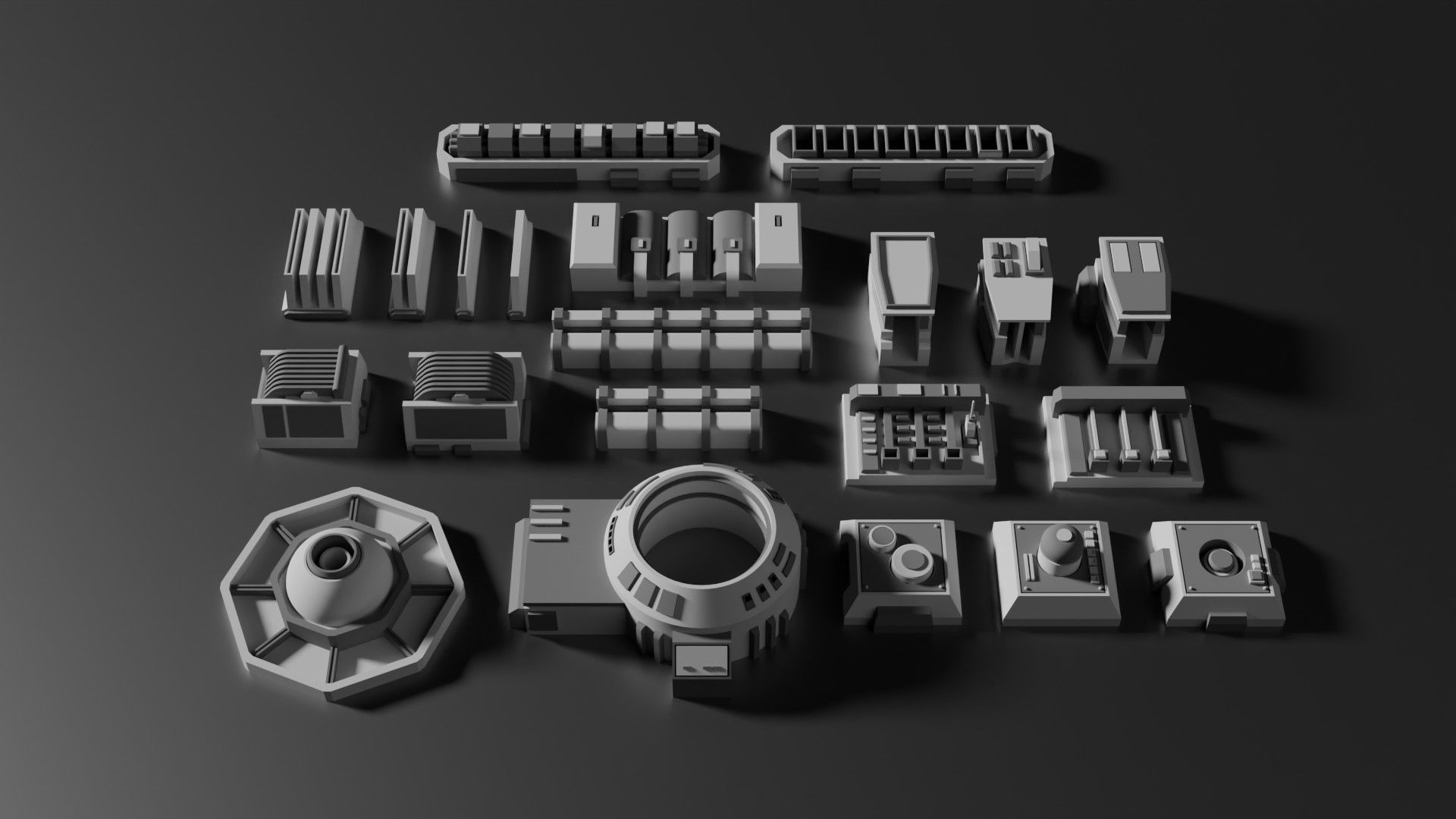 Sci-Fi Greebles Pack 1 3D model | CGTrader