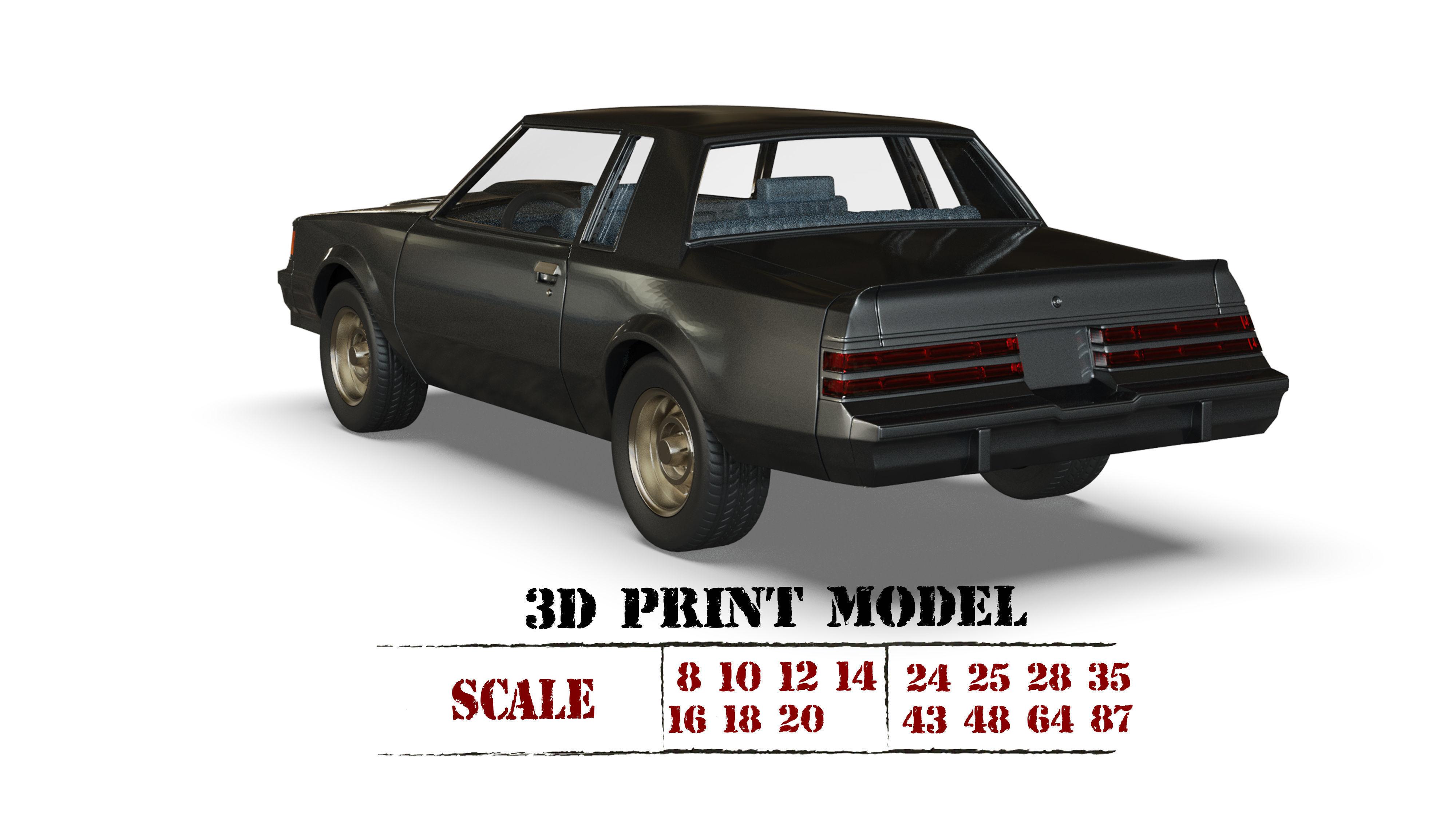 87 Regal Grand National muscle car 3d printer stl files 3D model 3D ...