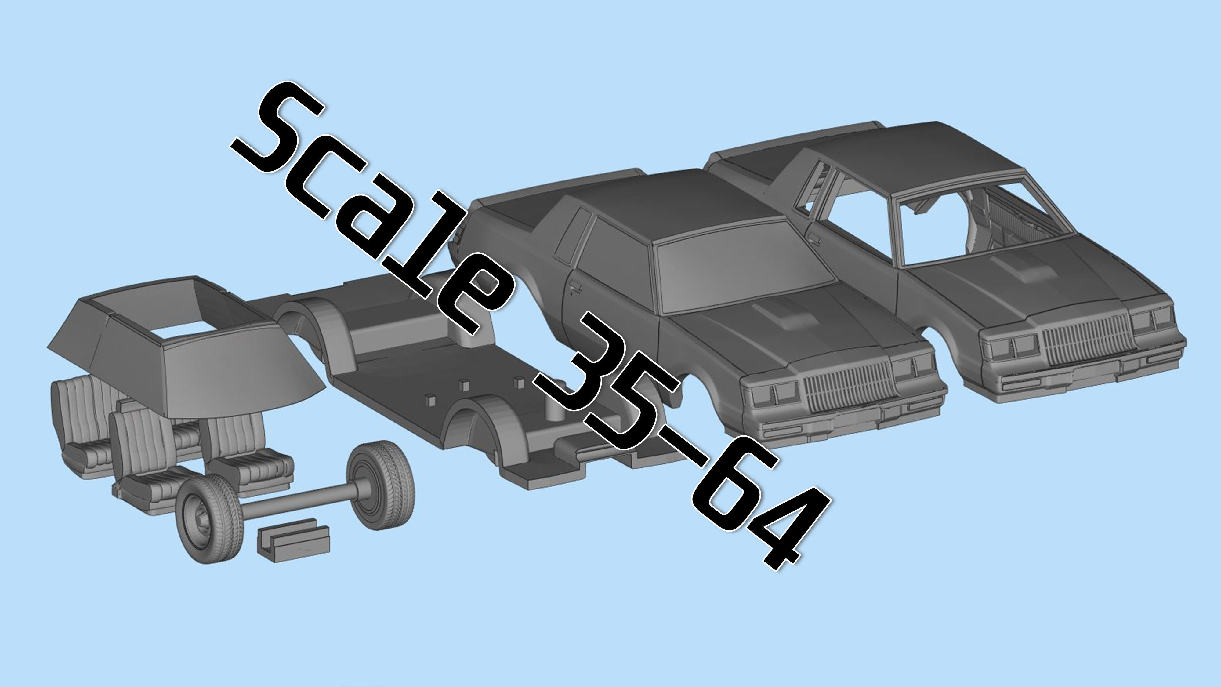 87 Regal Grand National muscle car 3d printer stl files 3D model 3D ...