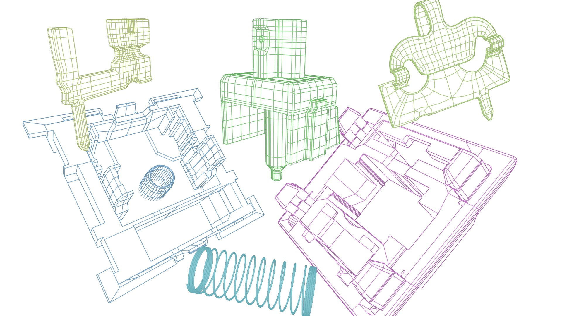 Mechanical RED Switches 3D model | CGTrader