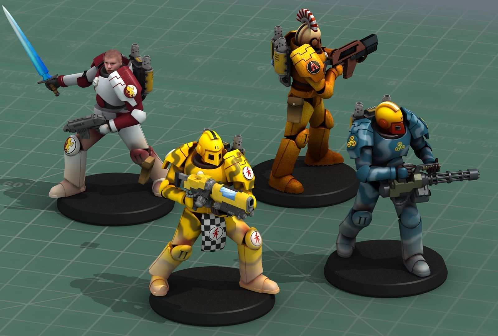 Space Crusader Monks 3D Model Kit 3D model 3D printable | CGTrader