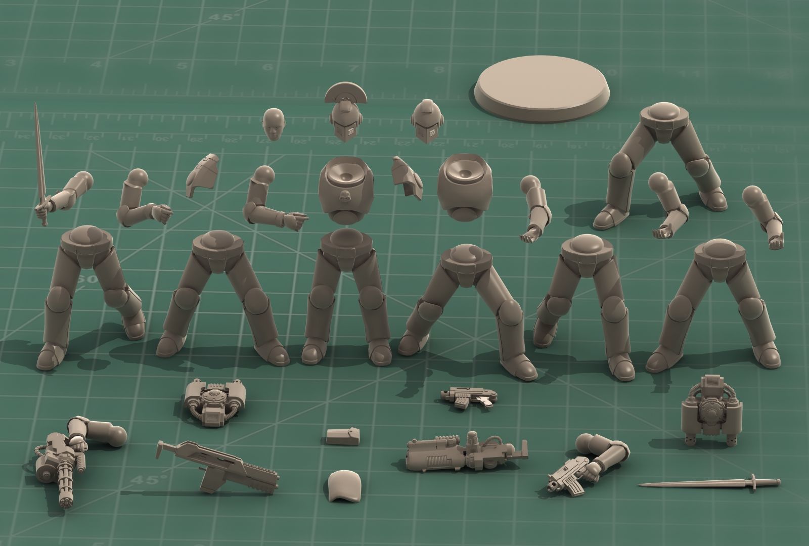 Space Crusader Monks 3D Model Kit 3D model 3D printable | CGTrader