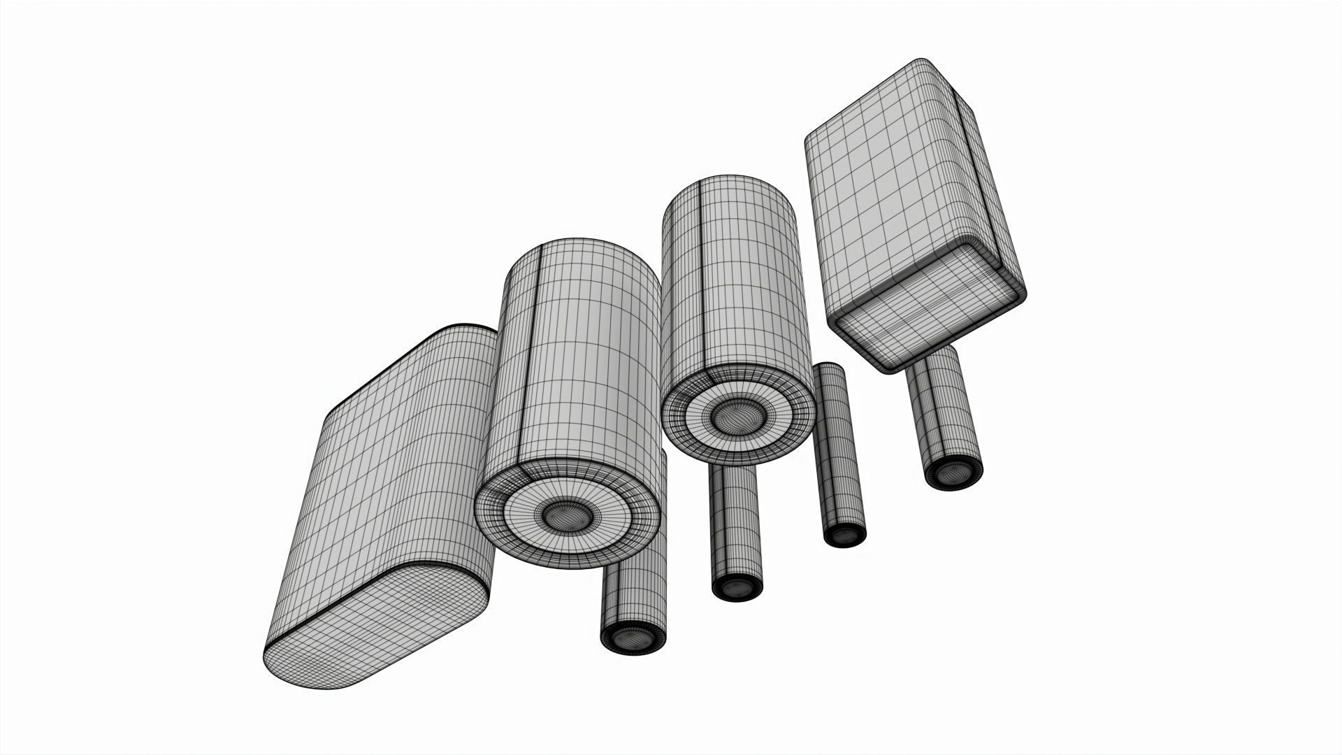 Alkaline Battery Set 3D model | CGTrader