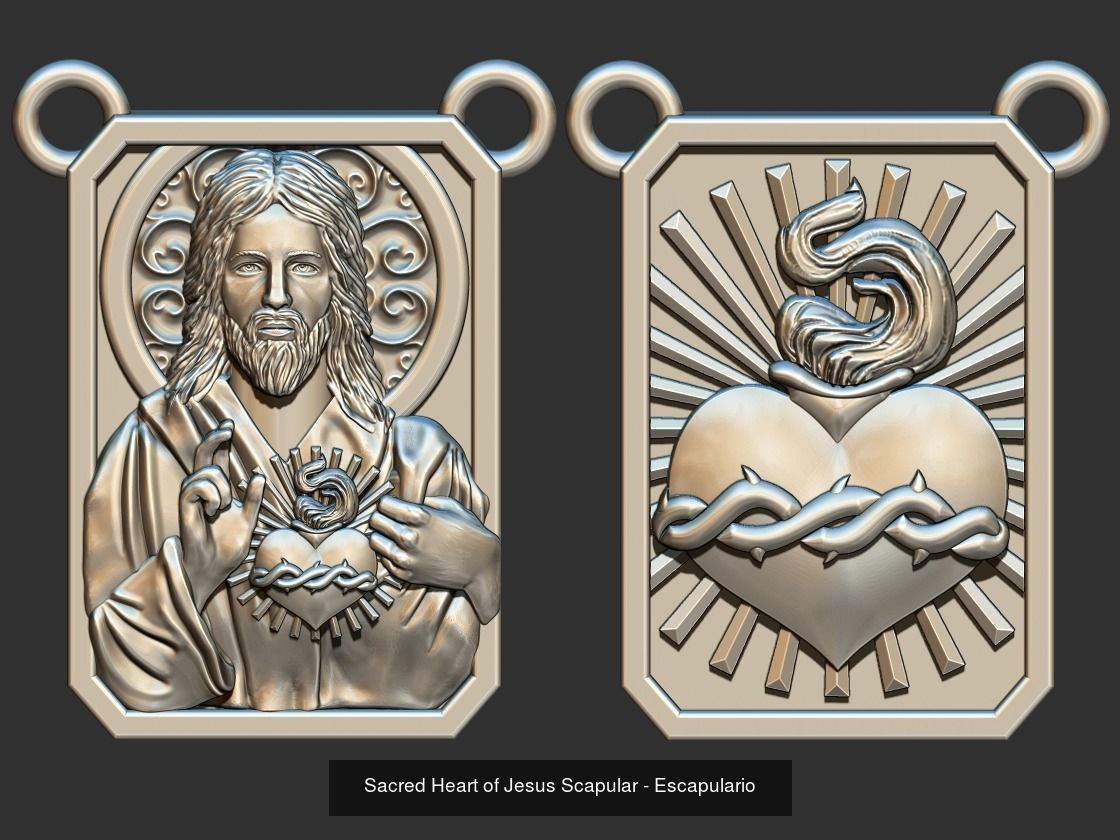 Scapular - Jesus and Graces Milagrosa - Escapularios 3D Model ...