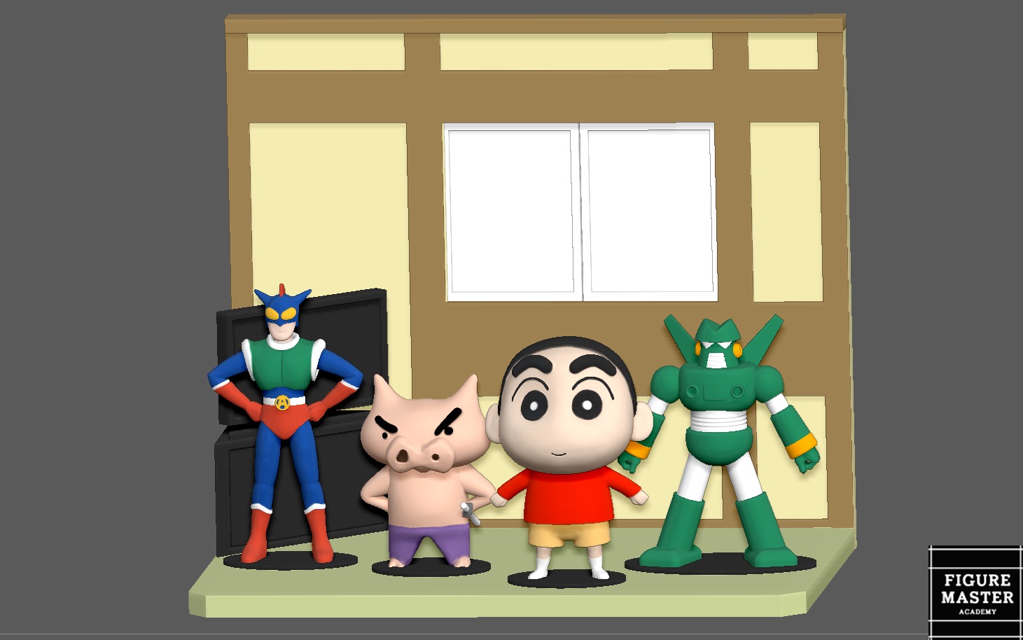 CRAYON SHIN CHAN ACTION KAMEN KANTAM 3D PRINT 3D model 3D printable ...
