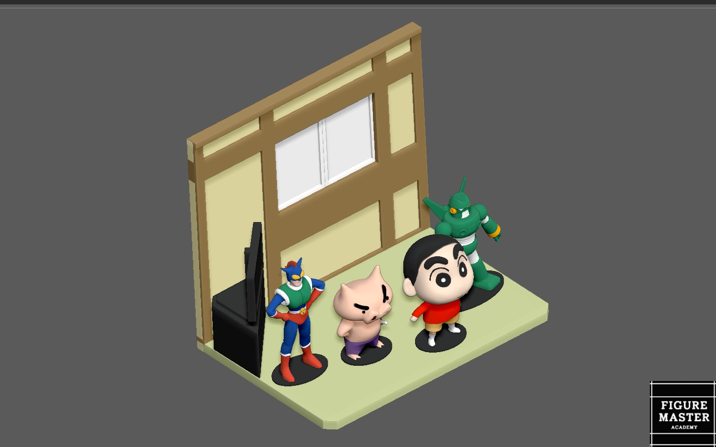 CRAYON SHIN CHAN ACTION KAMEN KANTAM 3D PRINT 3D model 3D printable ...