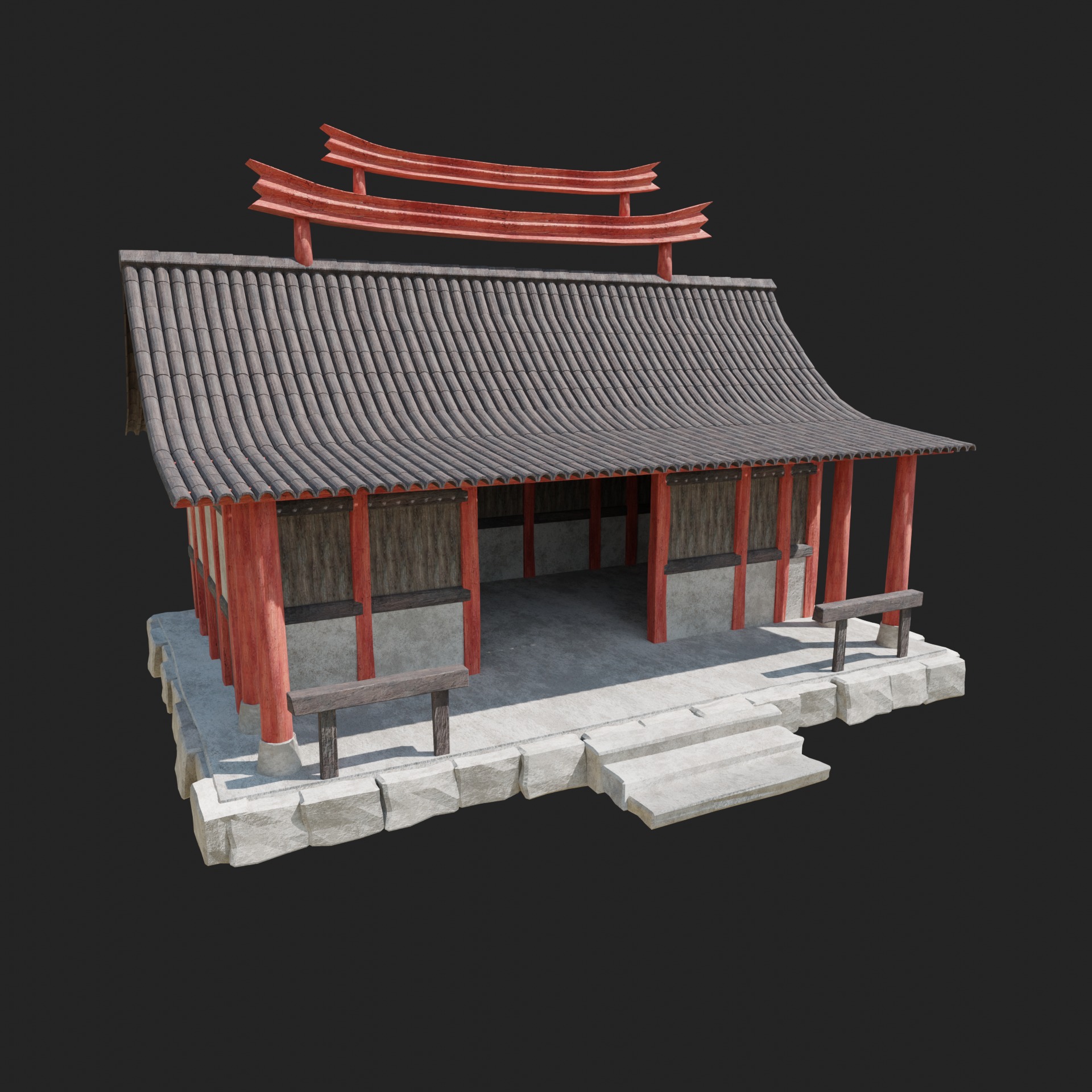 3D model JAPANESE ASIAN FEUDAL ZEN TEMPLE SHRINE STRUCTURES COLLECTION ...