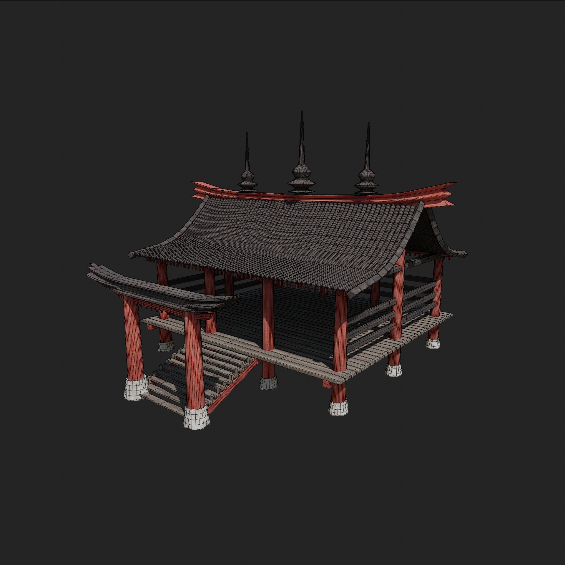 3D model JAPANESE ASIAN FEUDAL ZEN TEMPLE SHRINE STRUCTURES COLLECTION ...