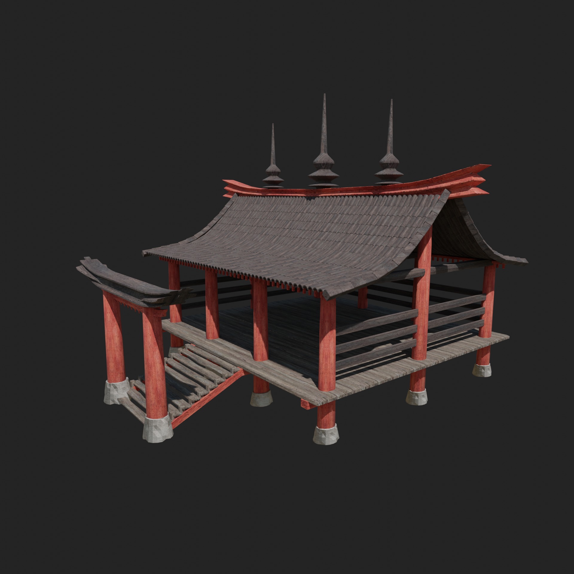 3D model JAPANESE ASIAN FEUDAL ZEN TEMPLE SHRINE STRUCTURES COLLECTION ...
