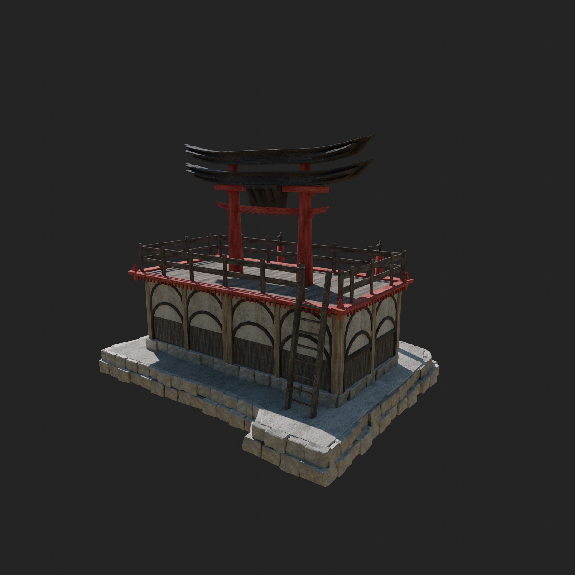 3D model JAPANESE ASIAN FEUDAL ZEN TEMPLE SHRINE STRUCTURES COLLECTION ...