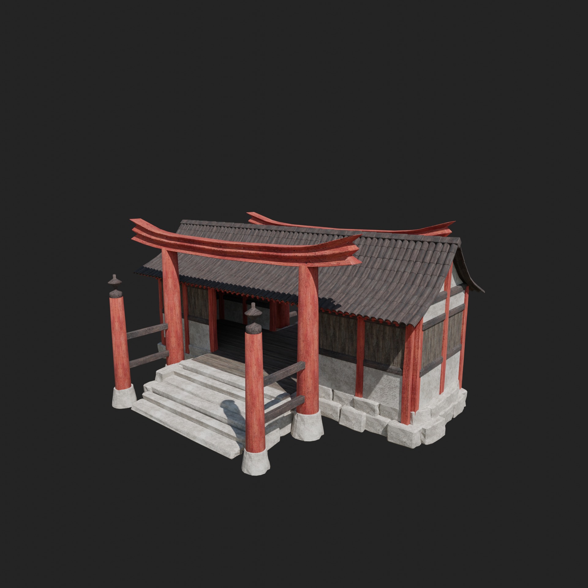 3D model JAPANESE ASIAN FEUDAL ZEN TEMPLE SHRINE STRUCTURES COLLECTION ...