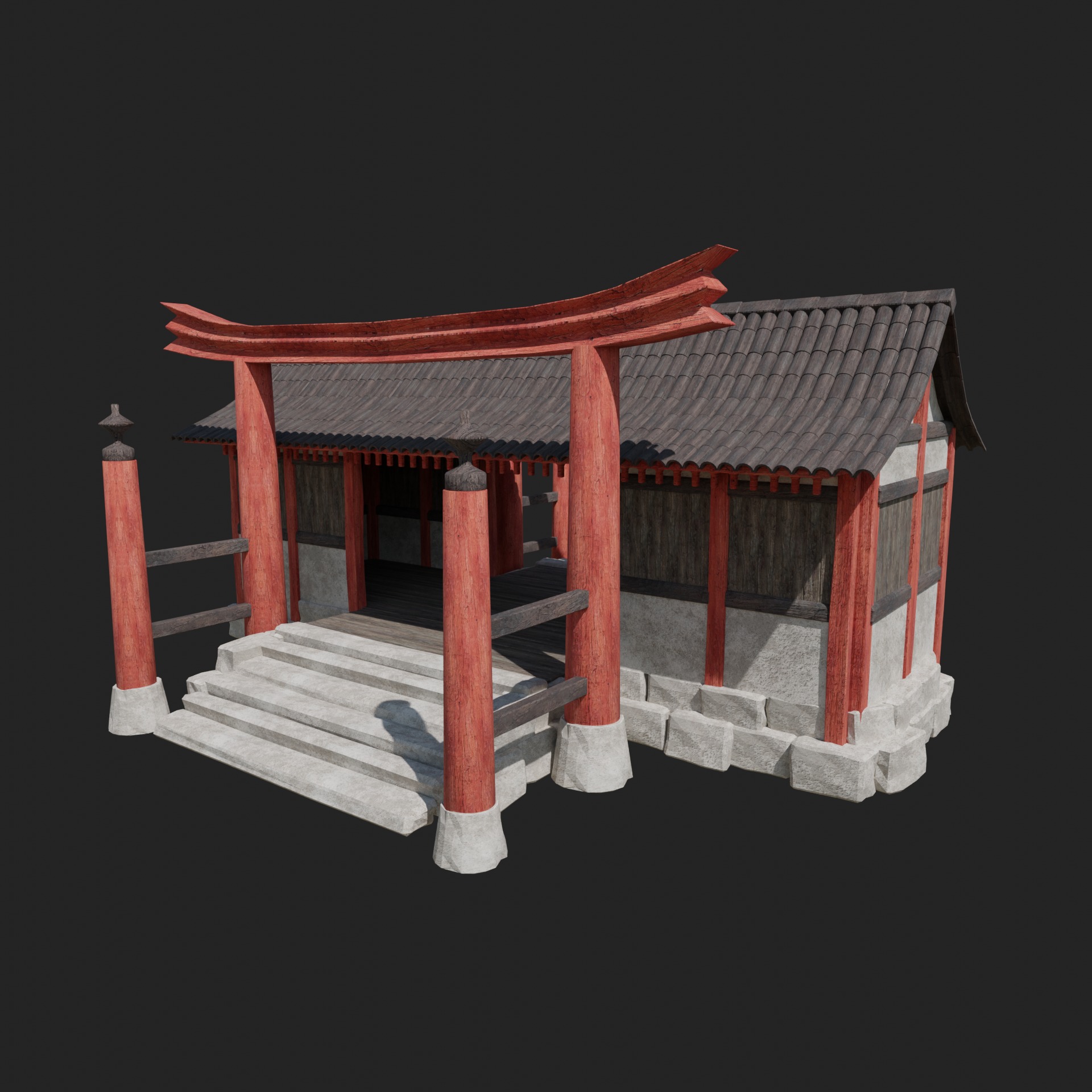 3D model JAPANESE ASIAN FEUDAL ZEN TEMPLE SHRINE STRUCTURES COLLECTION ...