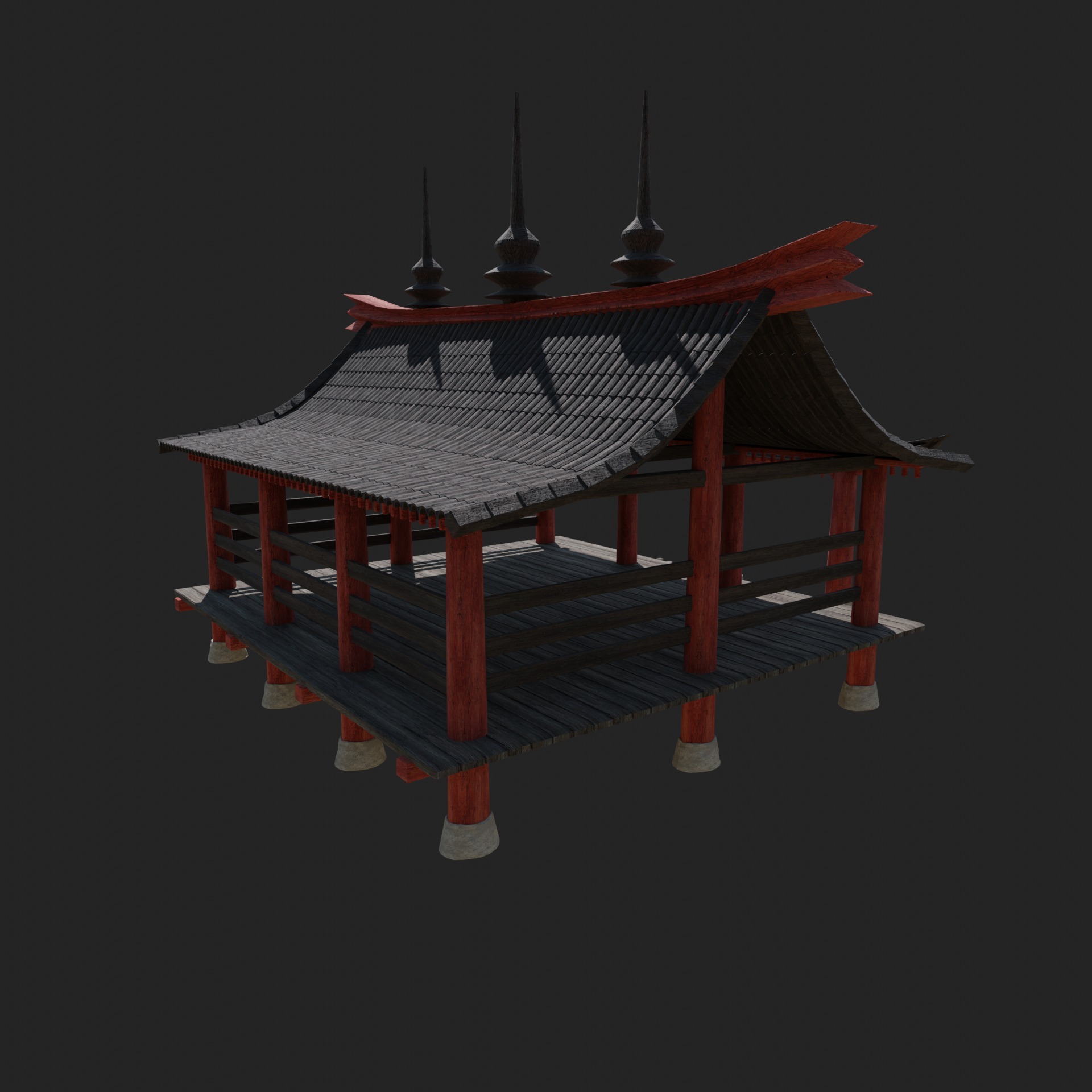 3D model JAPANESE ASIAN FEUDAL ZEN TEMPLE SHRINE STRUCTURES COLLECTION ...