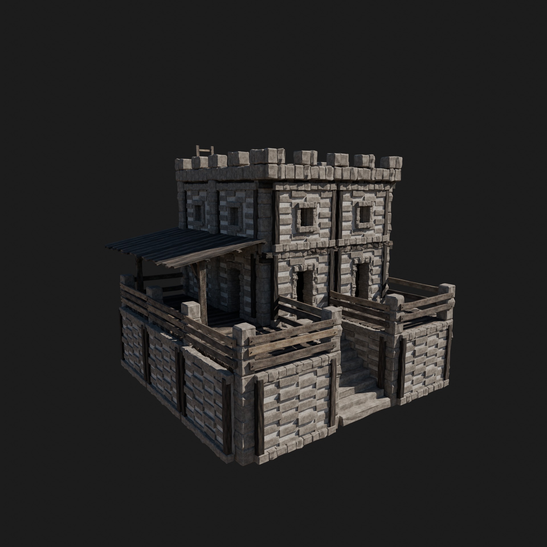 3D model VIKING FORT NORSE FORTRESS CASTLE WALLS WATCHTOWER BUILDINGS ...