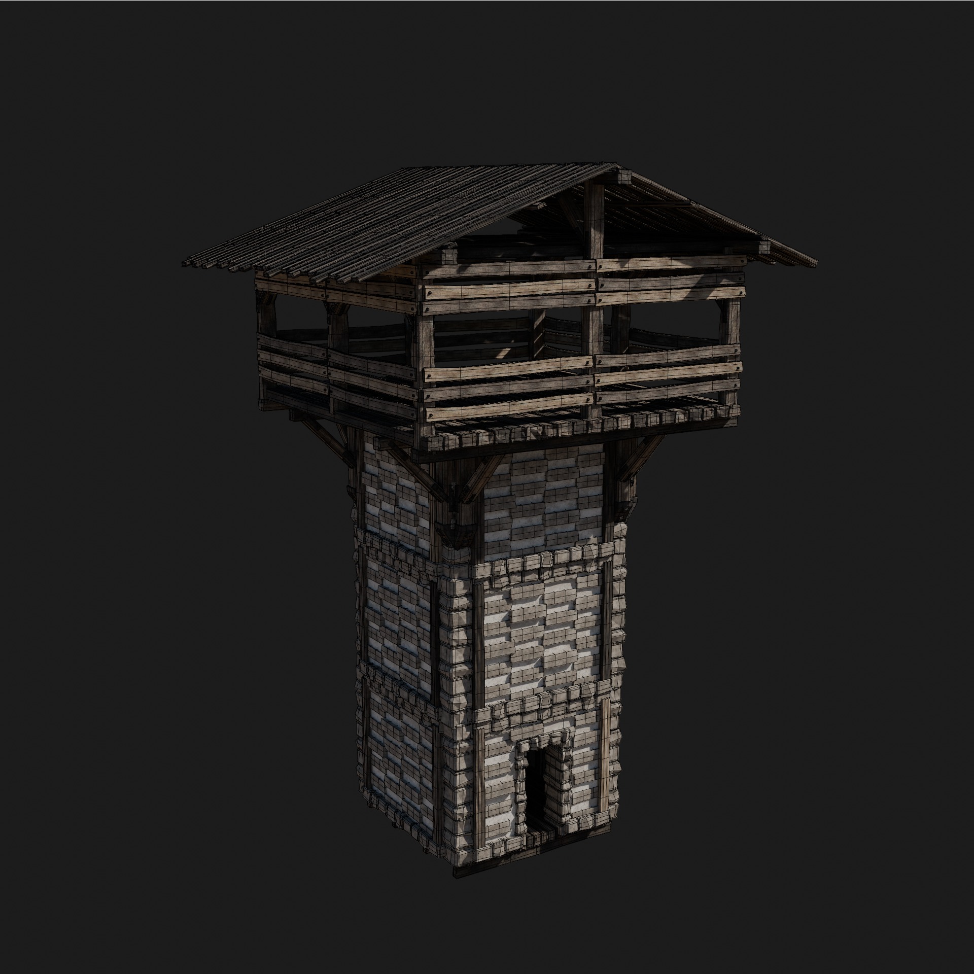 3D model VIKING FORT NORSE FORTRESS CASTLE WALLS WATCHTOWER BUILDINGS ...