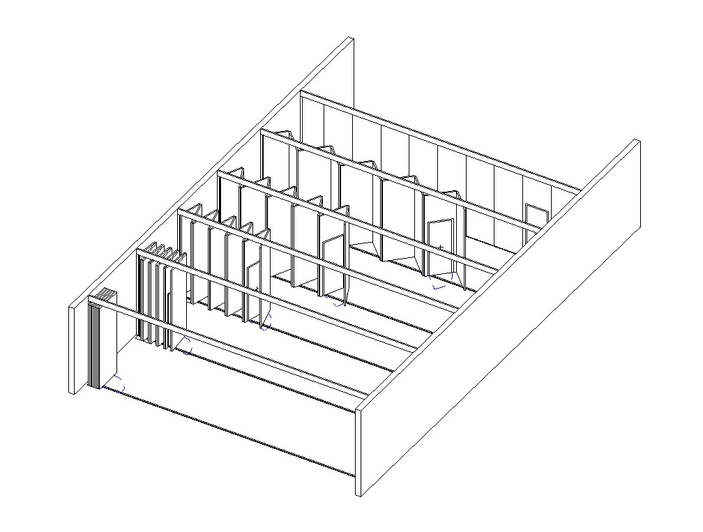 3D model Revit Family mobile wall with doors movable fullly parametric ...