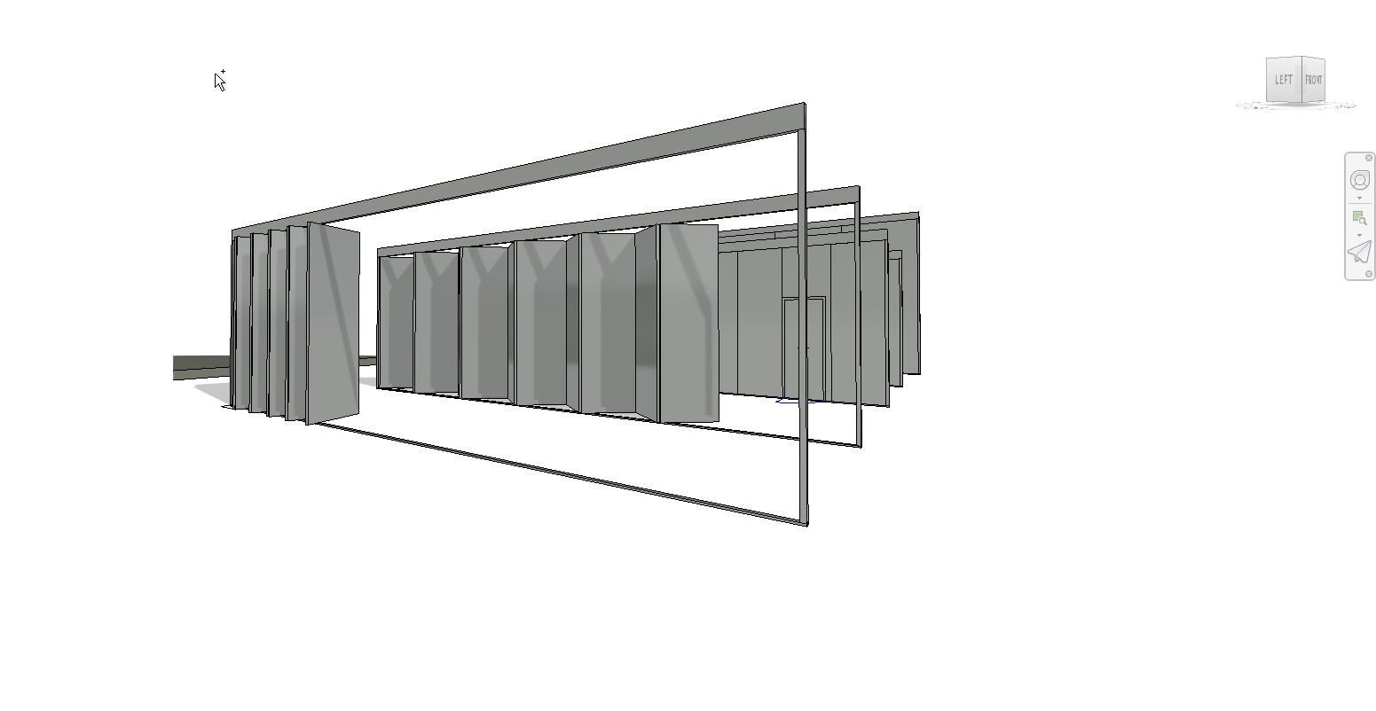 3D model Revit Family mobile wall with doors movable fullly parametric ...